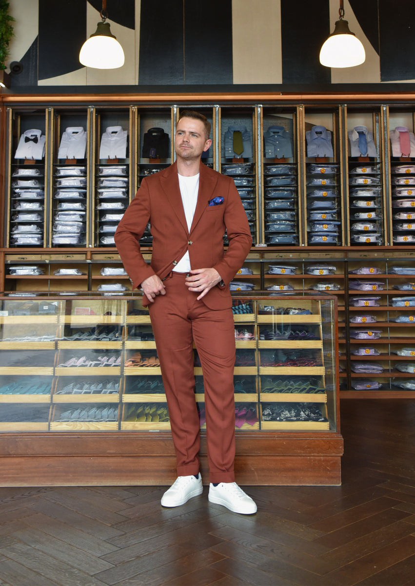 Nelson: Rust Brown 2-Pc Tencel Suit – Suit Republic