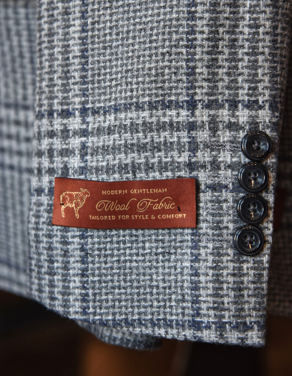 Goose: Grey/Navy Contrasting Wool 2-Pc Suit – Suit Republic